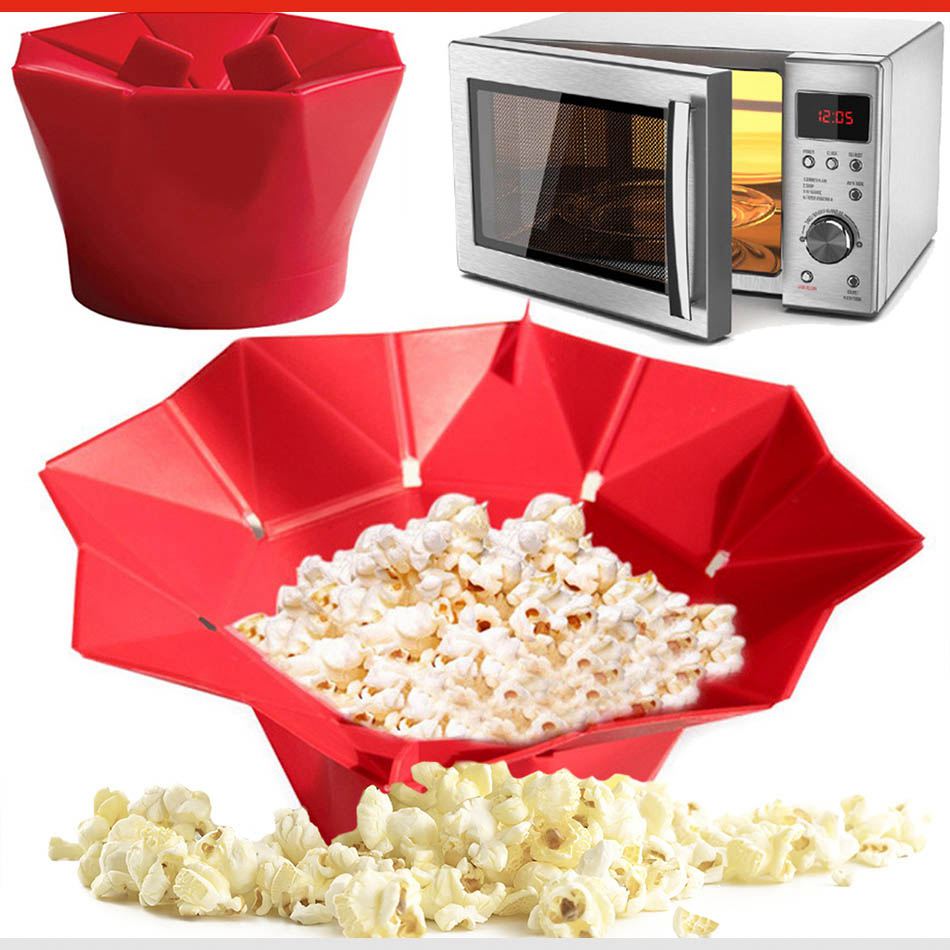 Silicone Folding Bucket Microwave Popcorn Machine | High Quality Deals